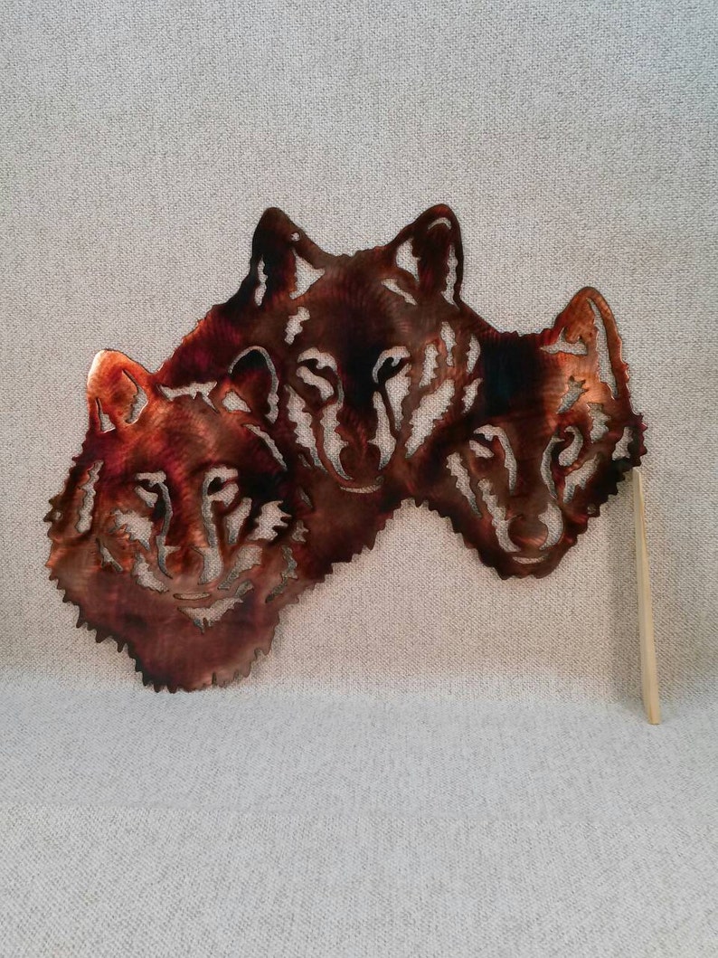 Wolf Trio Indoor or Outdoor Plasma Cut Wildlife Metal Art - Etsy