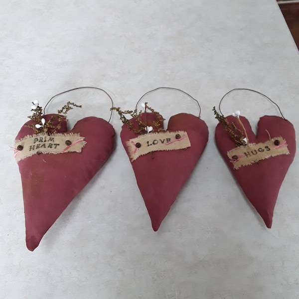 Primitive Hearts - Etsy