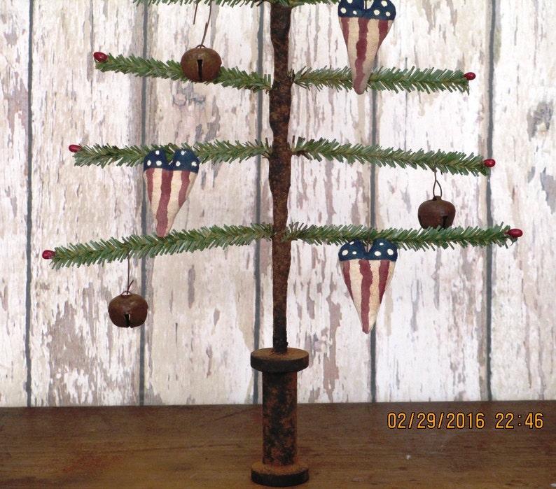 Primitive Faux German Single Feather Tree With Rusty Star and | Etsy