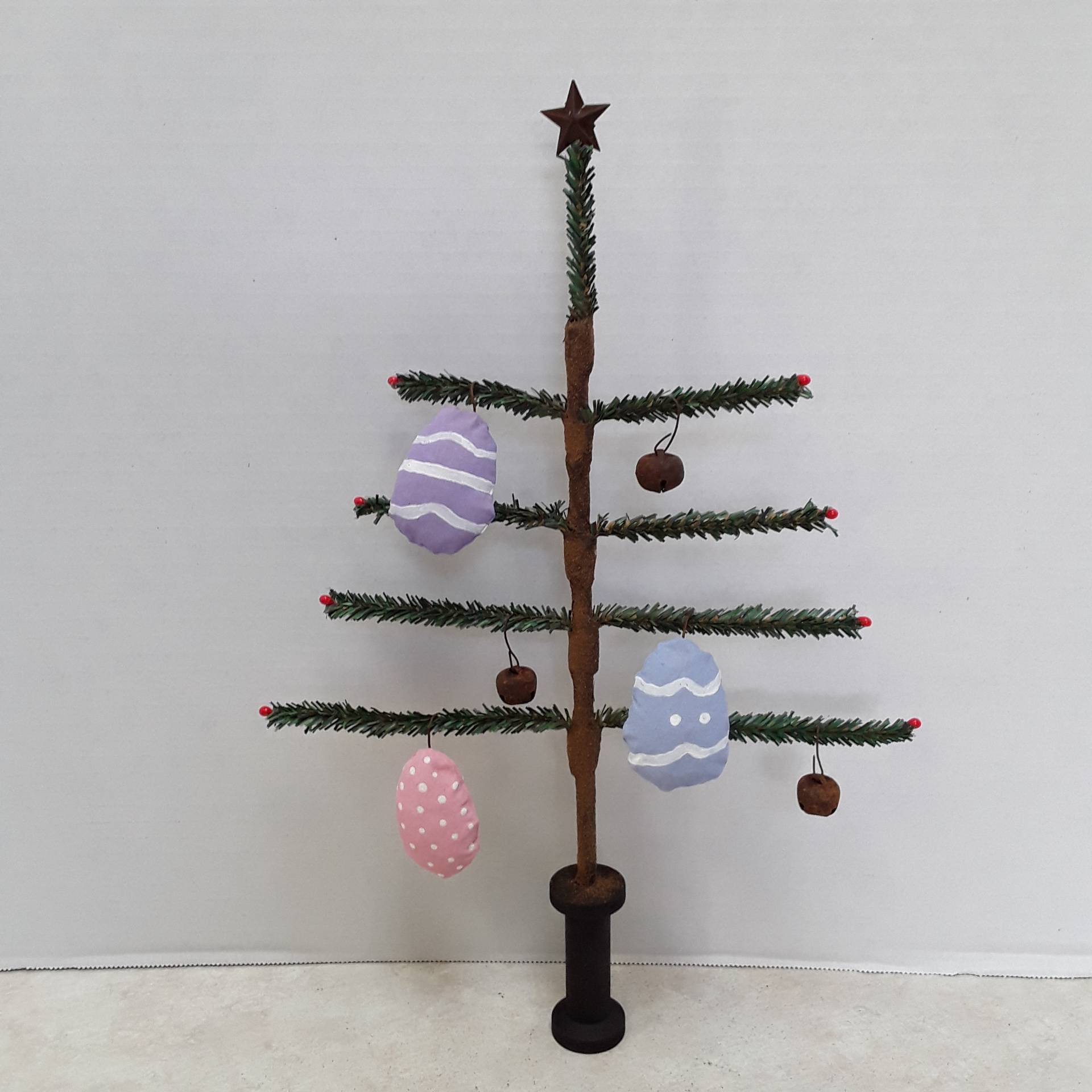 Primitive Faux German Single Feather Tree With Rusty Star and | Etsy