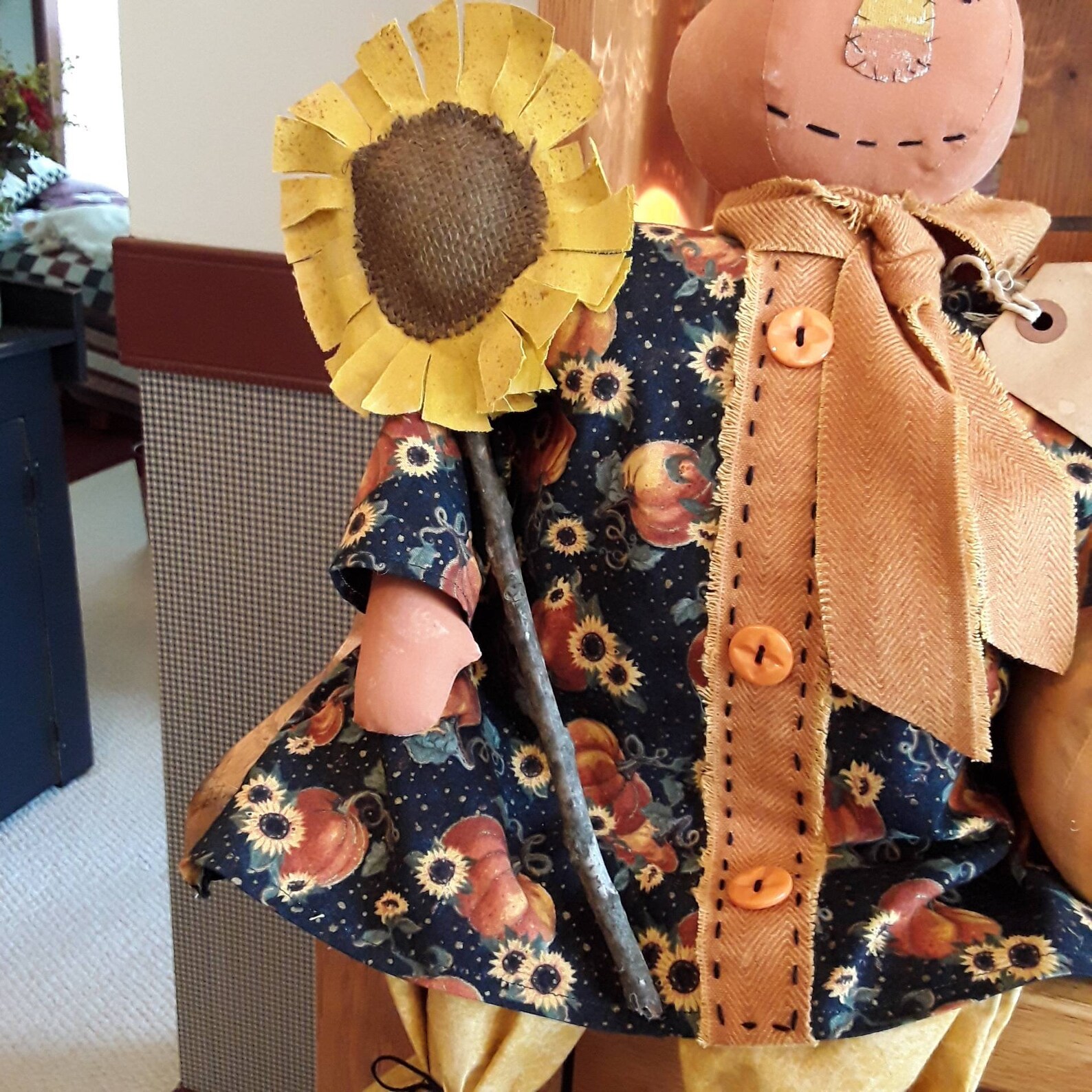 Primitive Fall Pumpkin Doll Fall Scarecrow Girl Primitive - Etsy