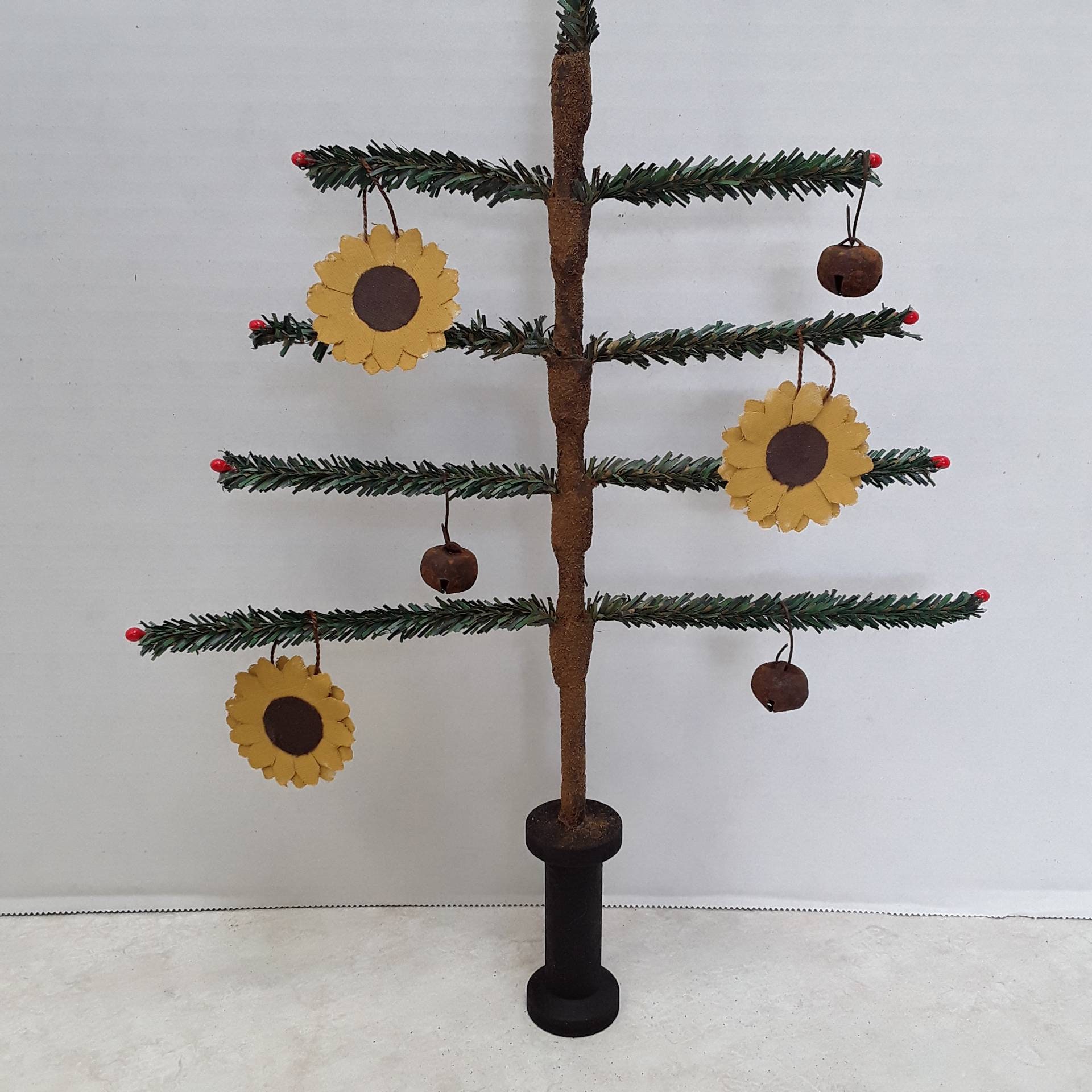 Primitive Faux German Single Feather Tree With Rusty Star and | Etsy