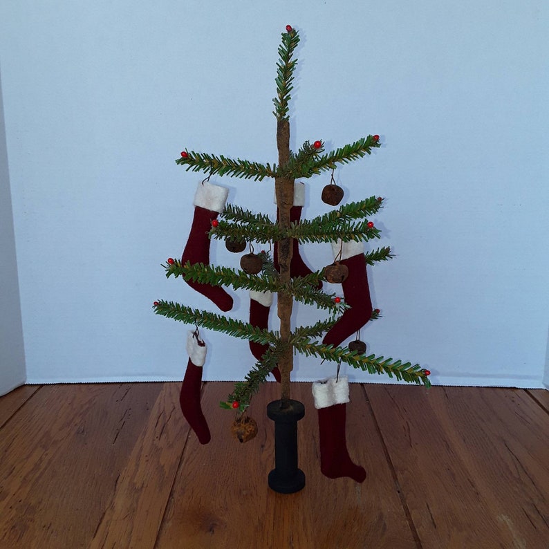 Primitive Fall Halloween Faux Feather Tree With Pumpkin Face Ornaments ...
