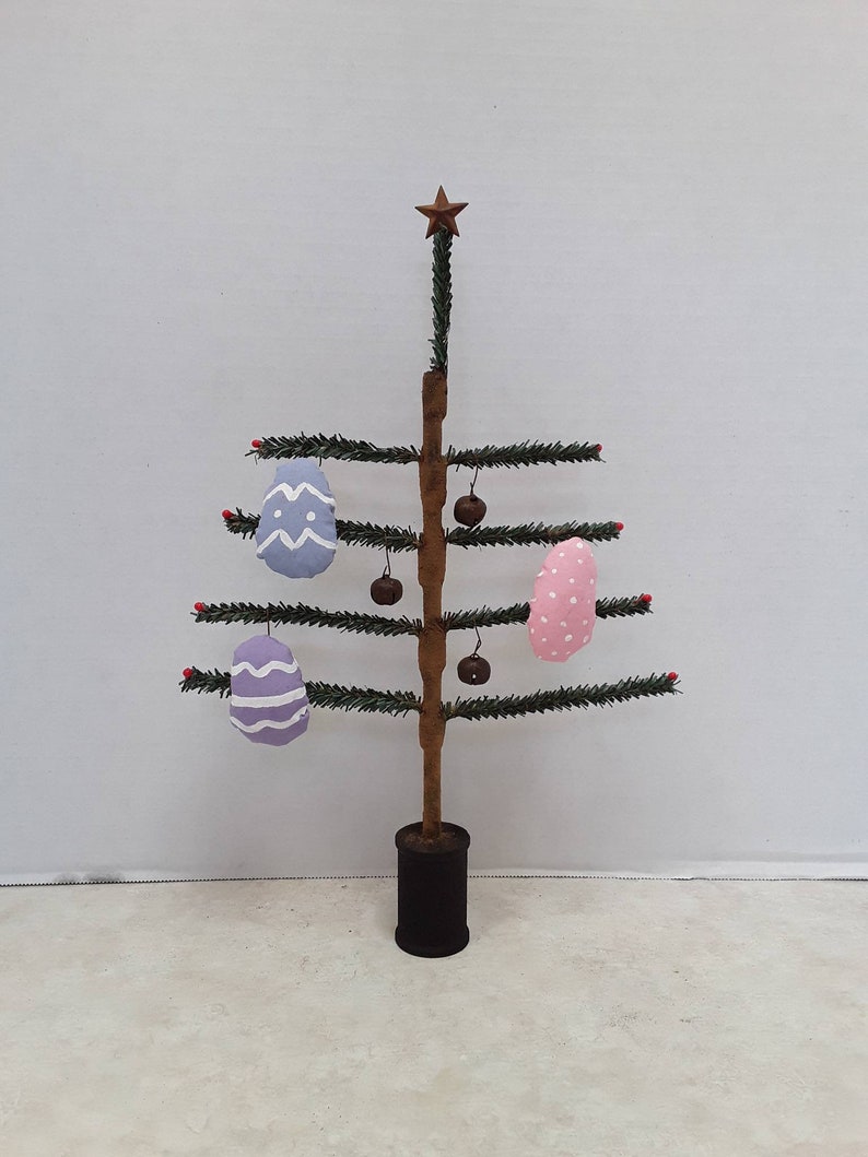 Primitive Faux German Single Feather Tree With Rusty Star and - Etsy