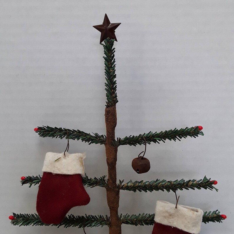 Primitive Faux German Single Feather Tree With Rusty Star and - Etsy