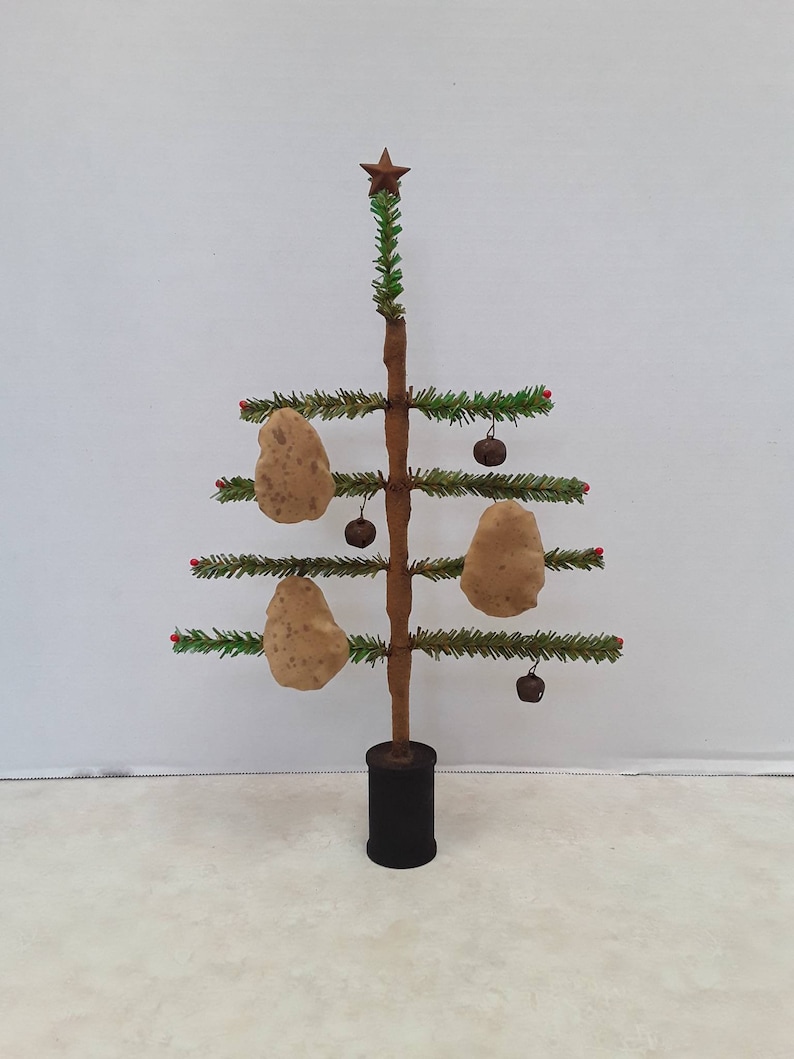 Primitive Faux German Single Feather Tree With Rusty Star and - Etsy