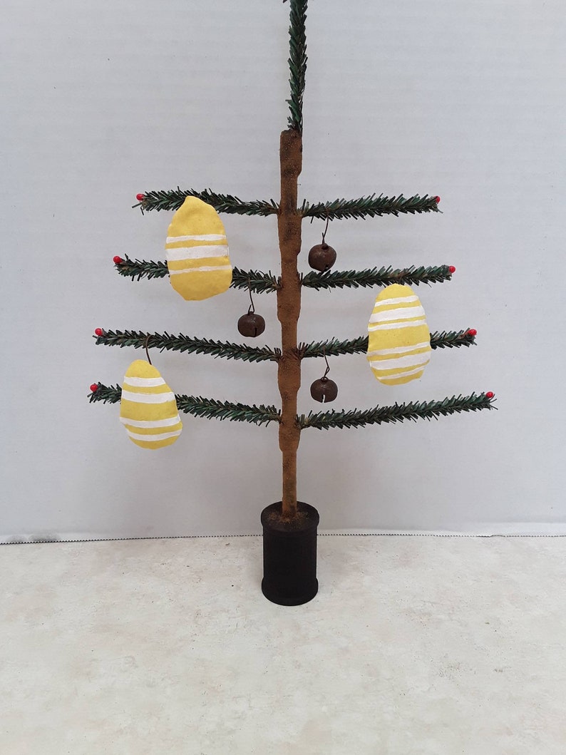 Primitive Faux German Single Feather Tree With Rusty Star and - Etsy