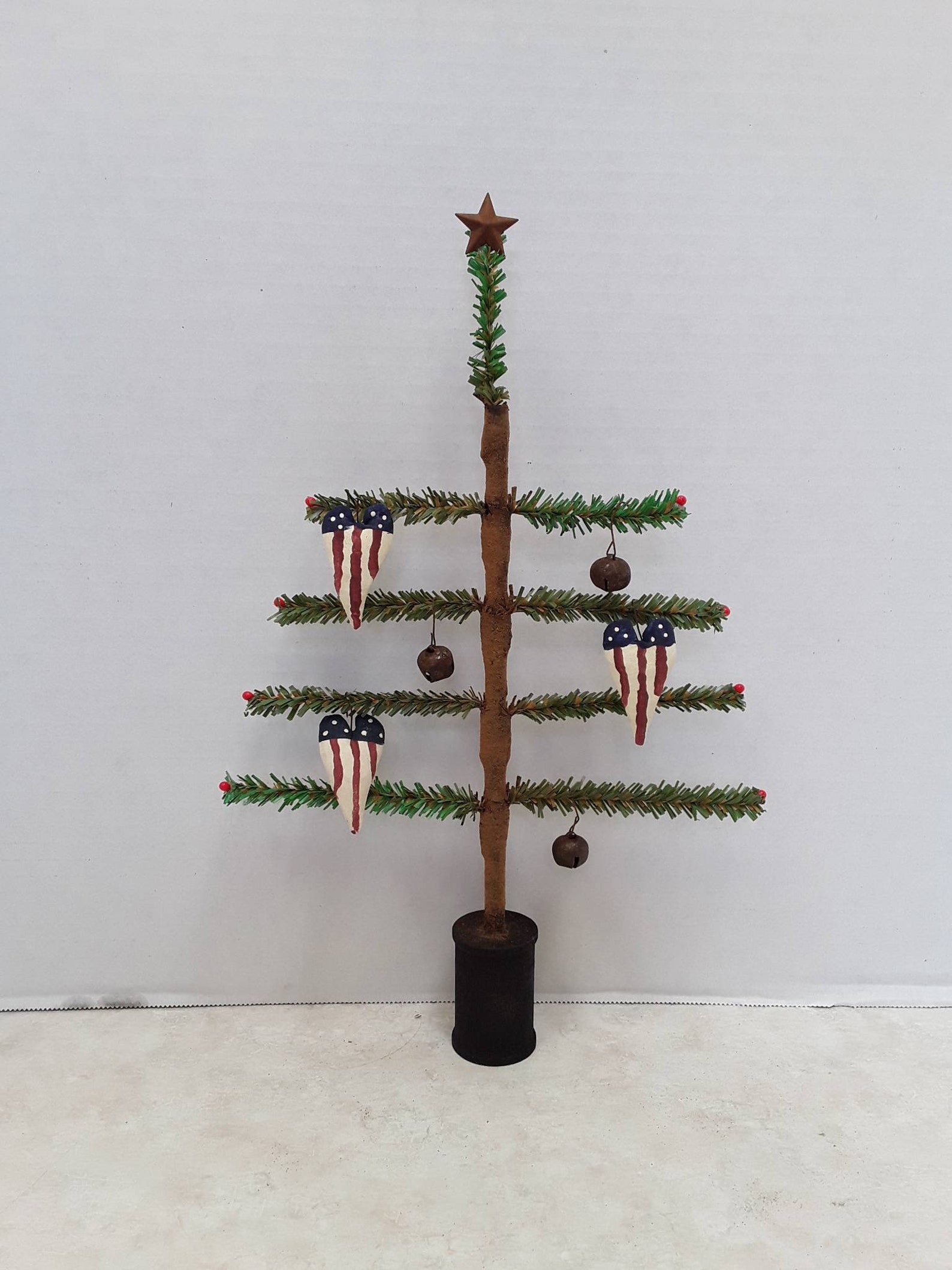 Primitive Faux German Single Feather Tree With Rusty Star and - Etsy