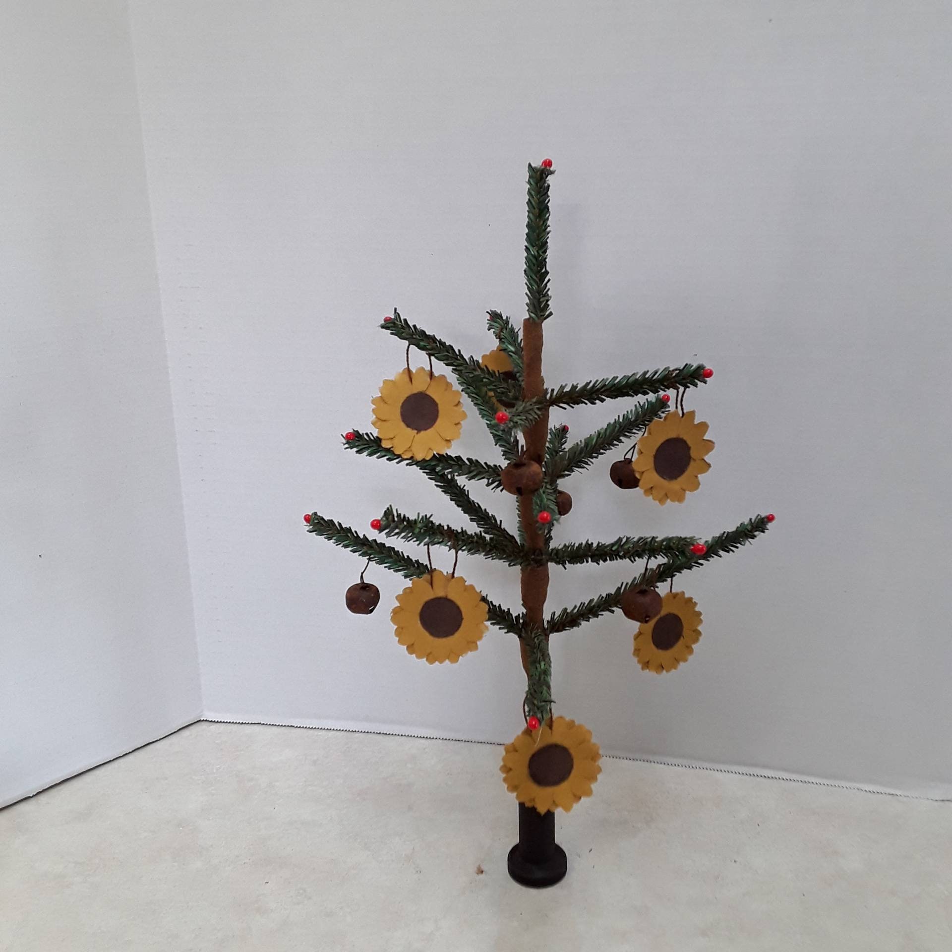 Primitive Faux German Single Feather Tree With Rusty Star and | Etsy