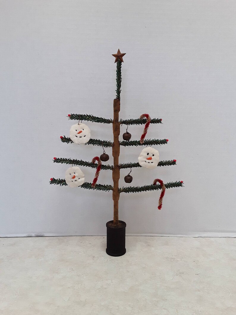 Primitive Faux German Single Feather Tree With Rusty Star and - Etsy