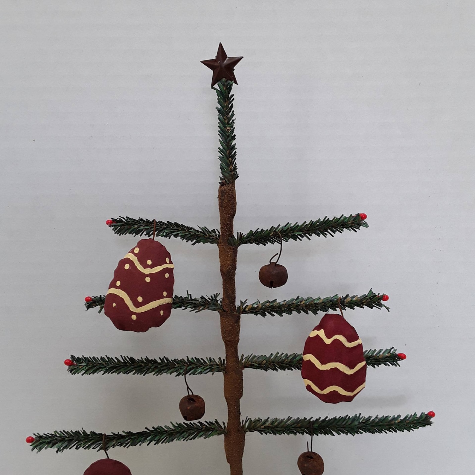 Primitive Faux German Single Feather Tree With Rusty Star and | Etsy