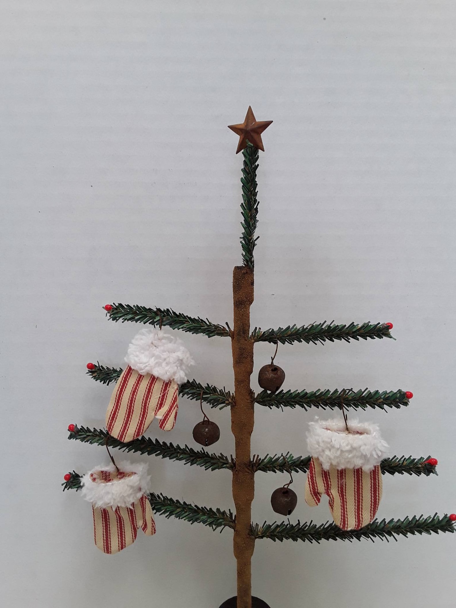 Primitive Faux German Single Feather Tree With Rusty Star and - Etsy