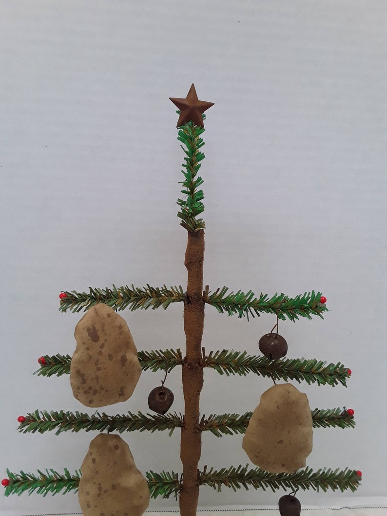 Primitive Faux German Single Feather Tree With Rusty Star and - Etsy