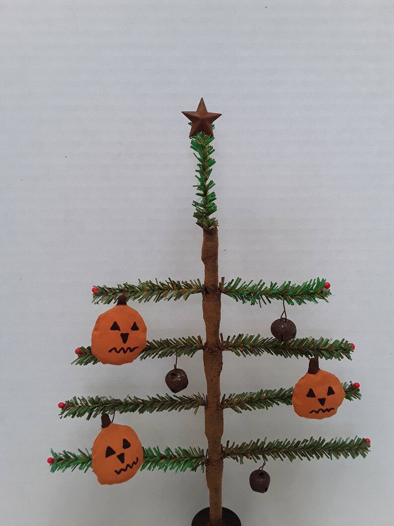 Primitive Faux German Single Feather Tree With Rusty Star and - Etsy