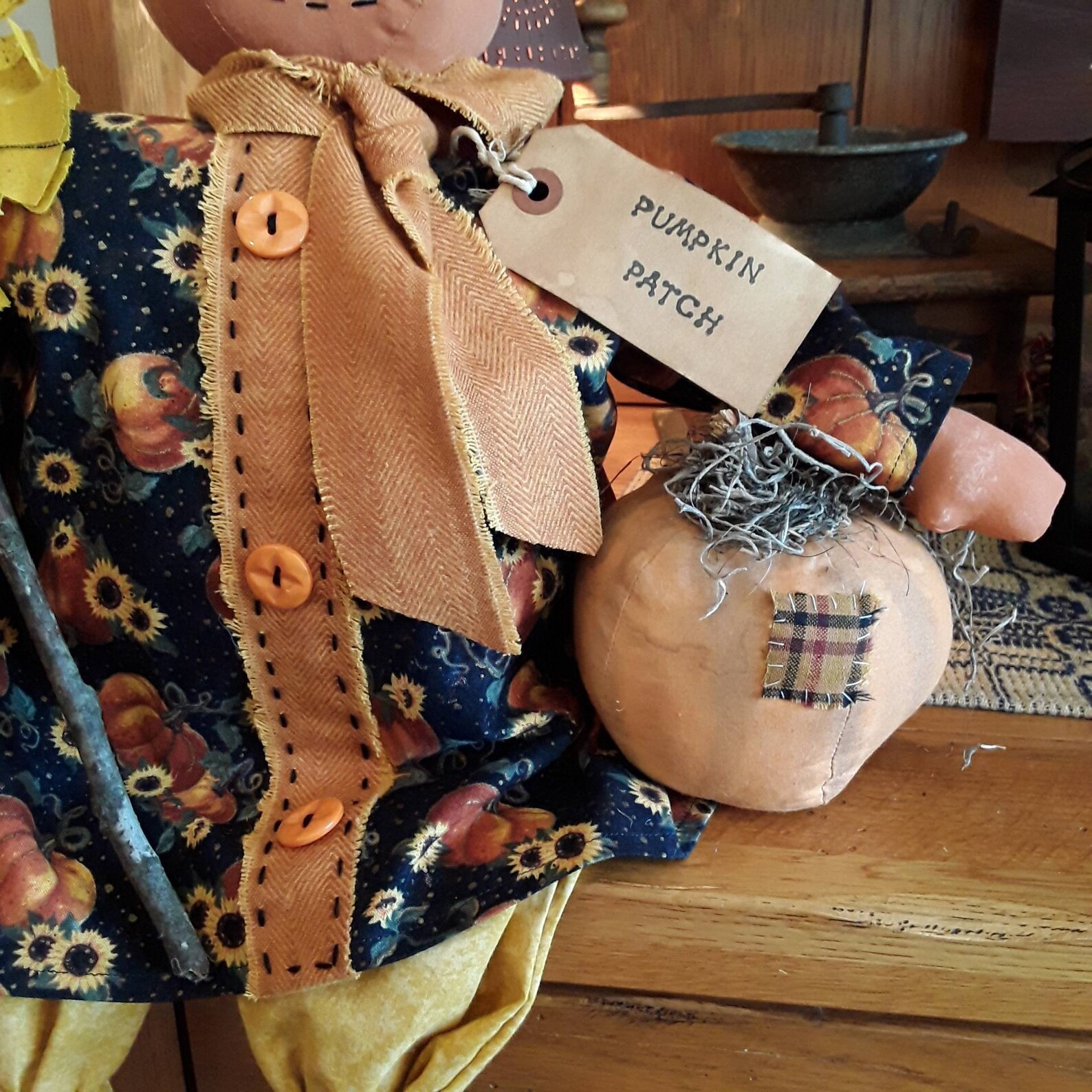 Primitive Fall Pumpkin Doll Fall Scarecrow Girl Primitive - Etsy