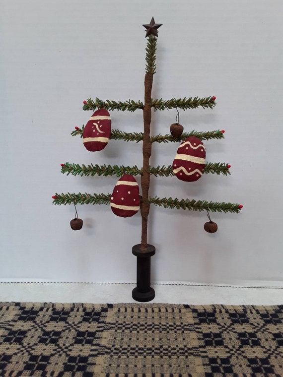 Primitive Faux German Single Feather Tree with rusty star and | Etsy