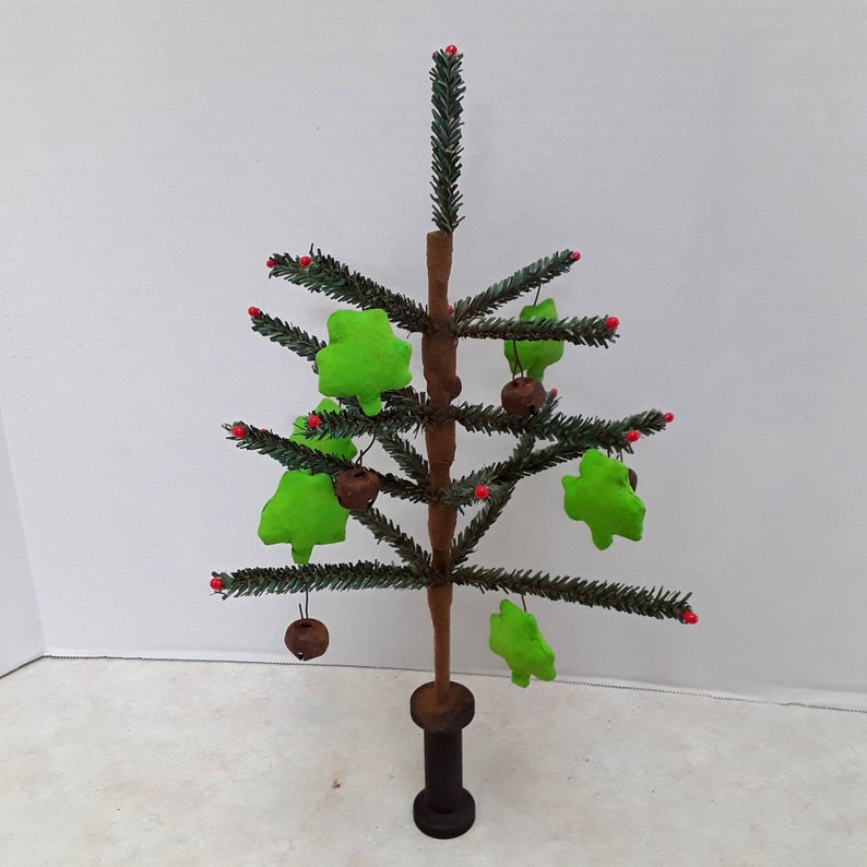 Primitive Faux German Single Feather Tree With Rusty Star and | Etsy