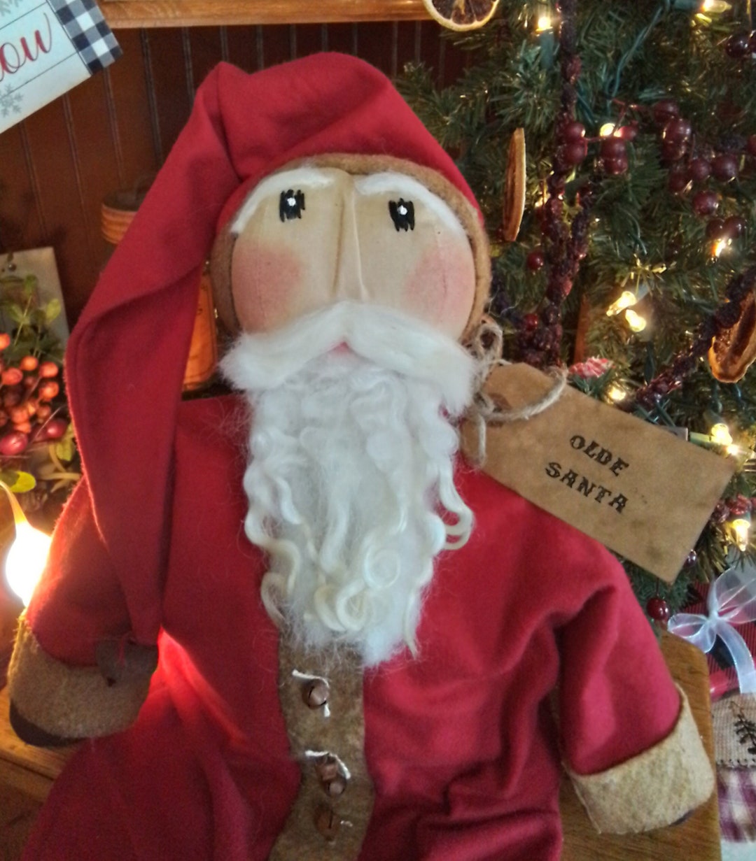 Primitive Christmas Farmhouse Santasanta Doll Primitive - Etsy