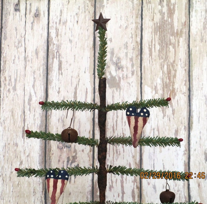 Primitive Faux German Single Feather Tree With Rusty Star and | Etsy