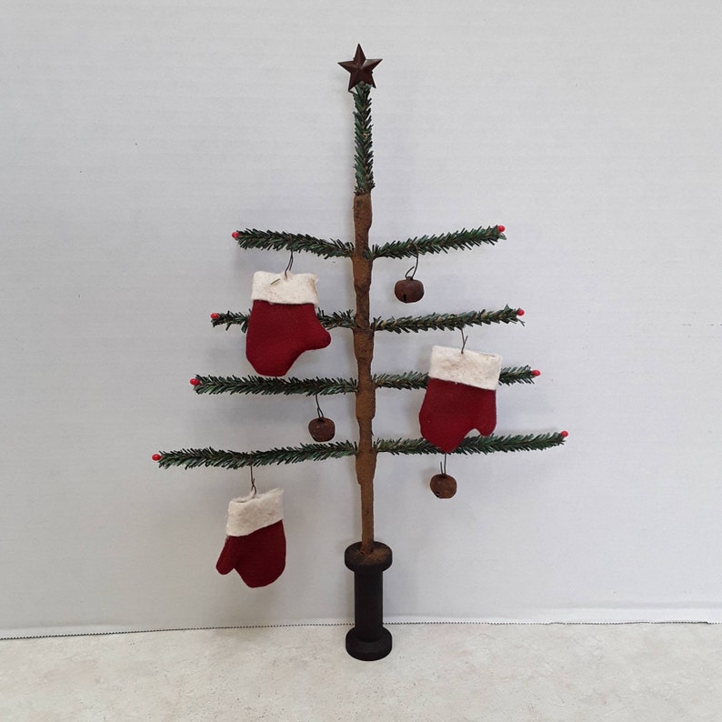Primitive Faux German Single Feather Tree With Rusty Star and - Etsy