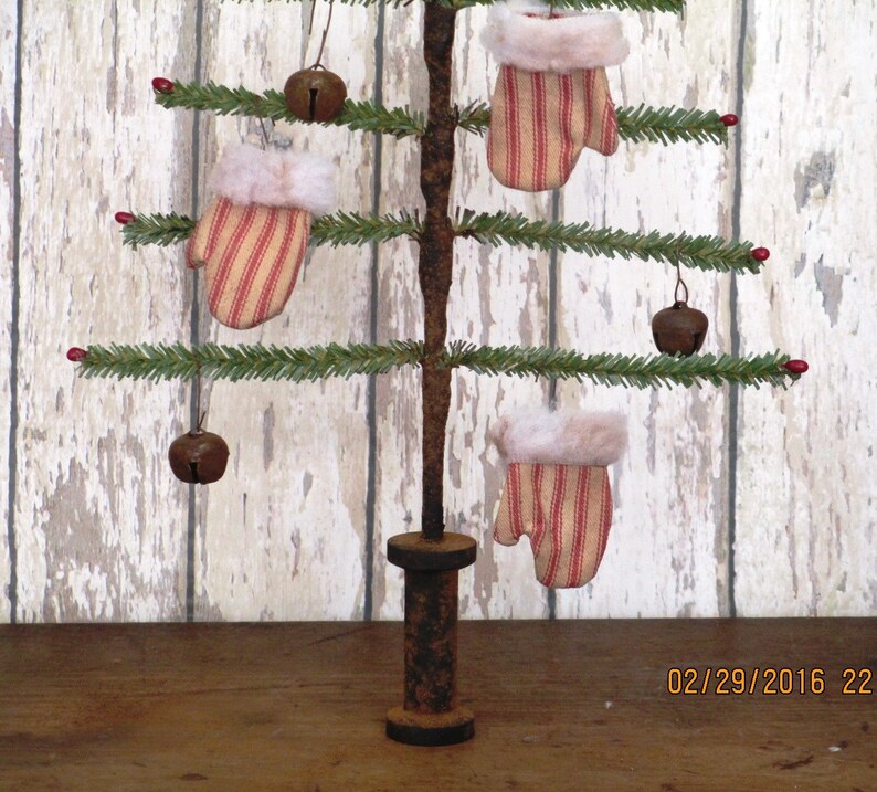 Primitive Faux German Single Feather Tree With Rusty Star and | Etsy