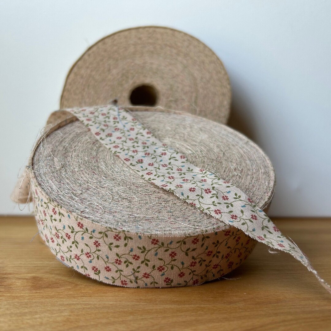 Rolls of Vintage Calico Print Cotton Fabric, 1-1/4 in Wide. Available ...