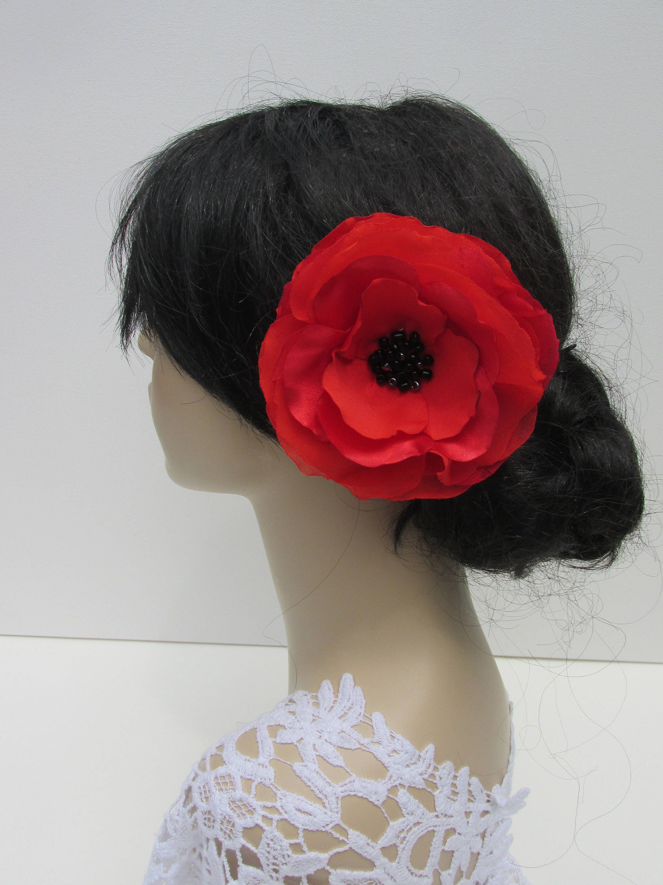 Sale, Large and Beautiful Red Poppy Hair Clip or Dress Pin. - Etsy