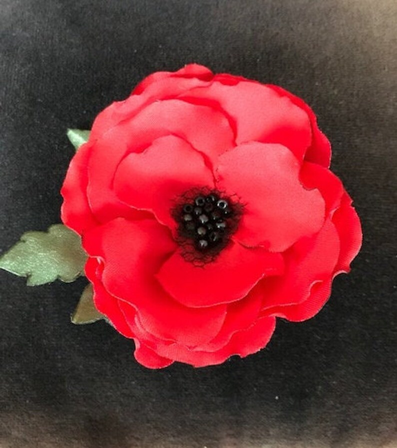 Large and Beautiful Red Poppy Hair Clip or Dress Pin With - Etsy