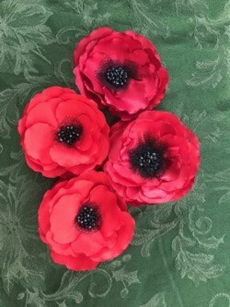 Very Beautiful Red Poppy Wrist Corsage Wedding Maid of - Etsy