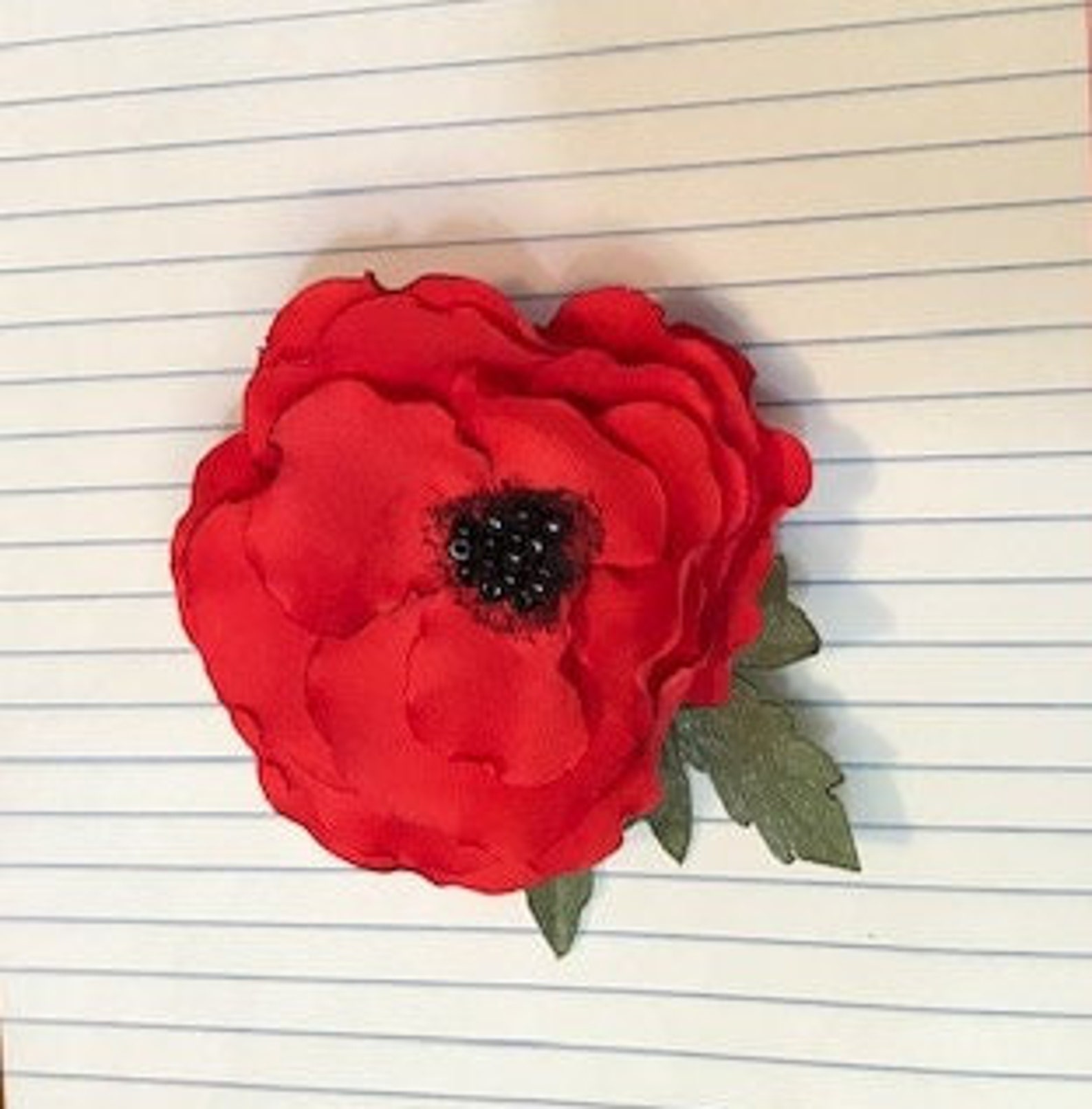 Large and Beautiful Red Poppy Hair Clip or Dress Pin With - Etsy