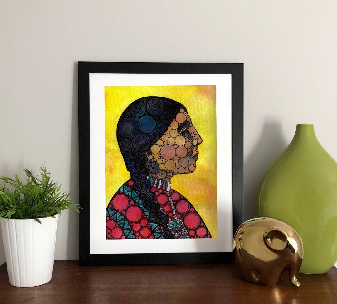 Beautiful Native American Woman Art Indigenous Art Wall - Etsy