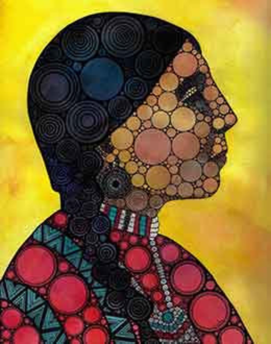 Beautiful Native American Woman Art Indigenous Art Wall | Etsy