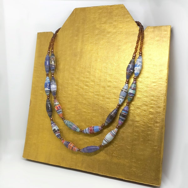 Paper Bead Necklace - Etsy