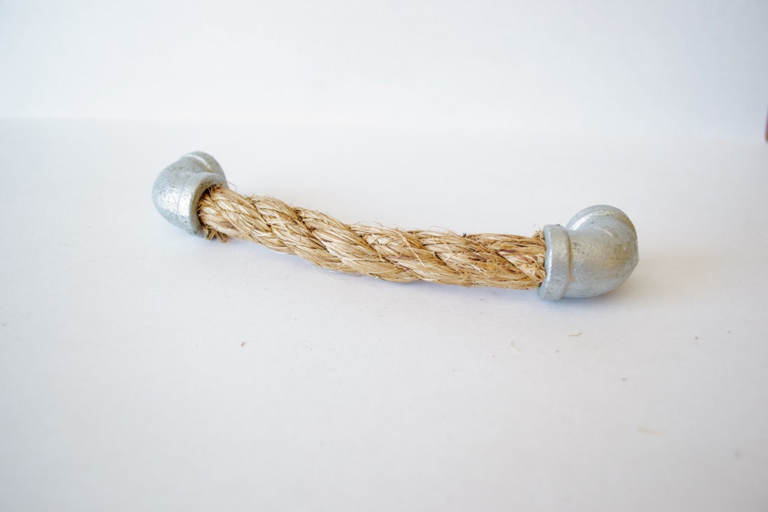 Rope Drawer Handle, Cabinet Pull: Galvanized Pipe Elbow End - Etsy