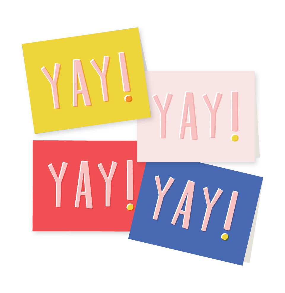 Yay Greeting Card Instant Download Includes 4 Color Options Download ...