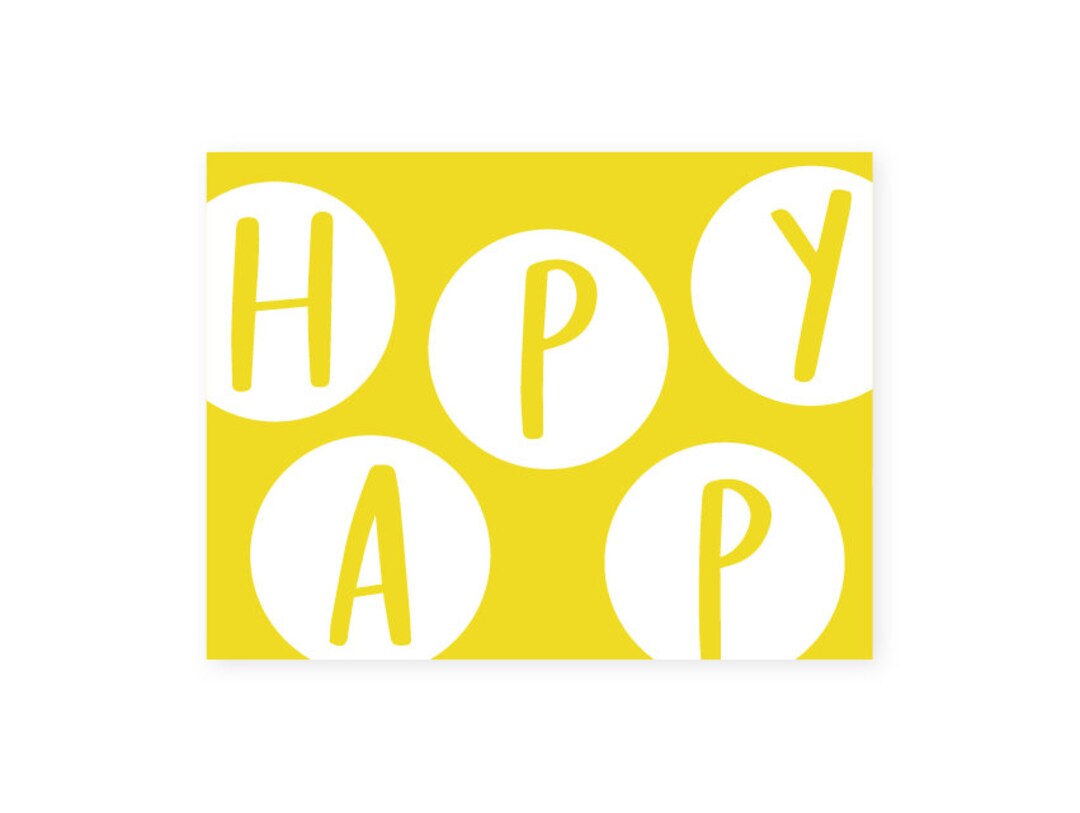 Happy Postcard Instant Download Print 4 per Page Download Onceprint ...