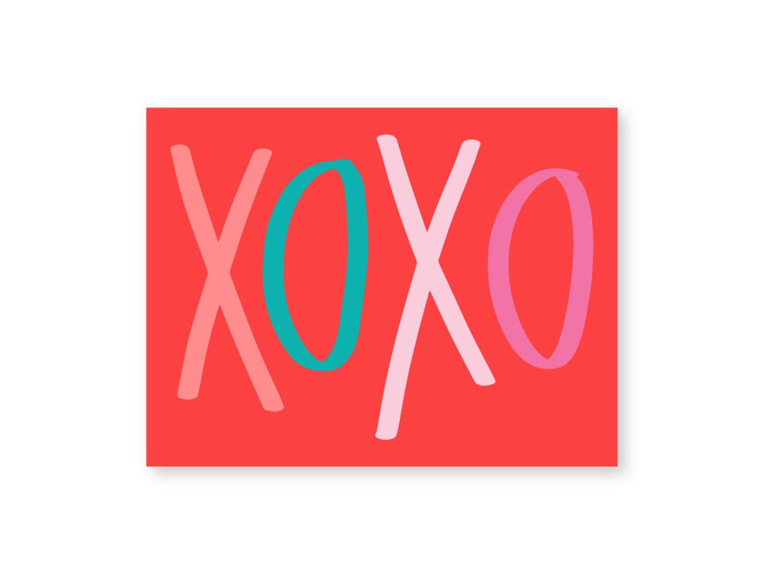XOXO Postcard instant Download Print 4 per Page Download Onceprint ...