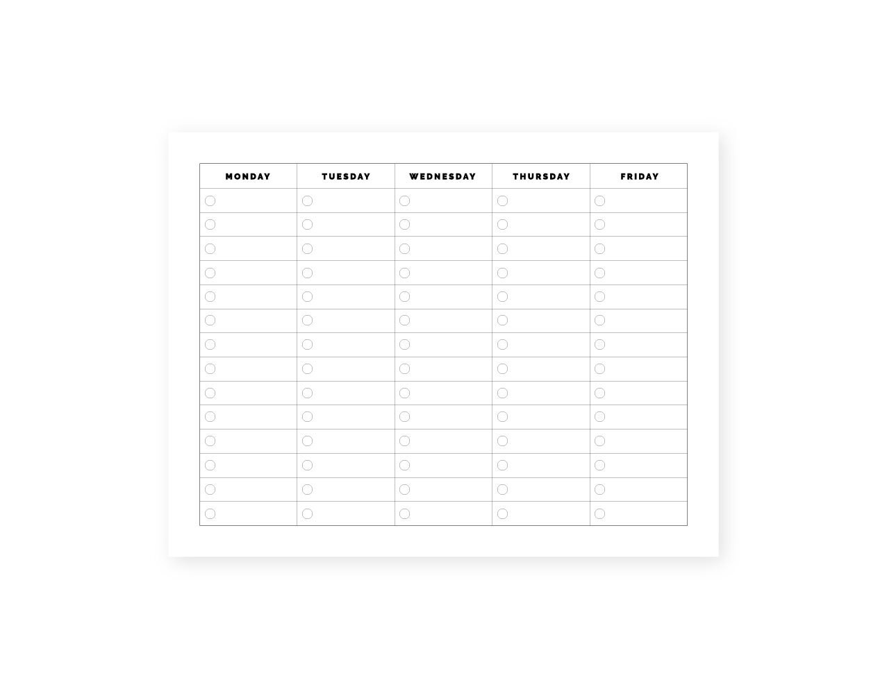 Weekday Checklist • Instant Download • To-do List • Download Once—print ...