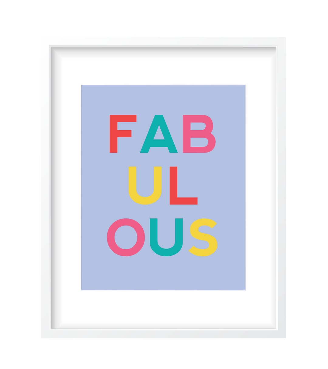 FABULOUS Digital Art Print Includes Color & BW Options Girls' Bedroom ...