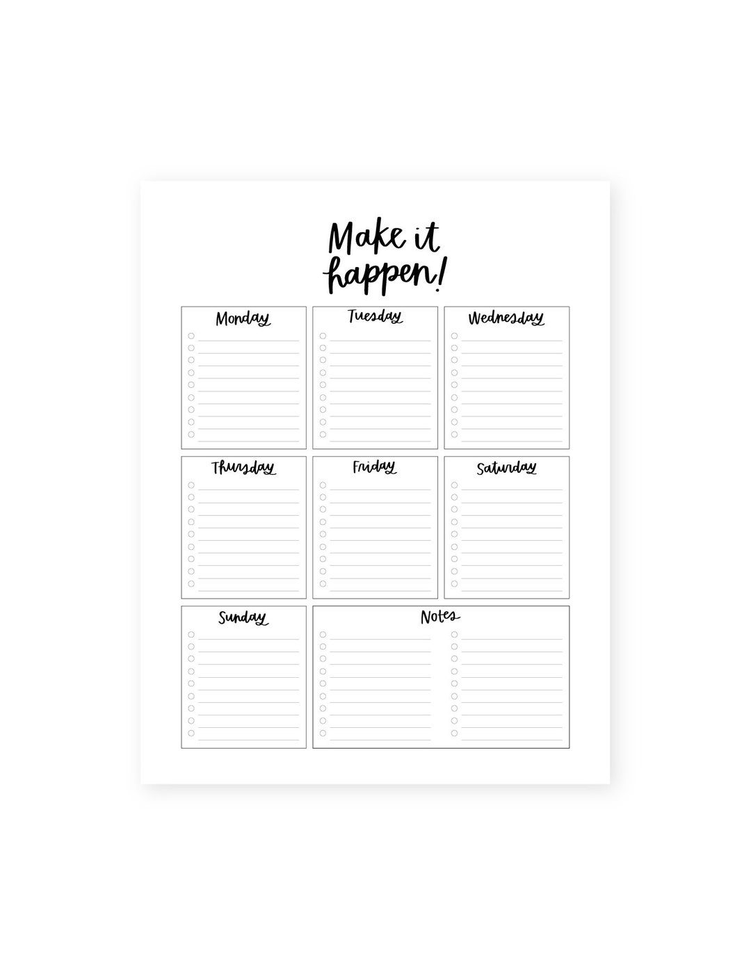 Make It Happen To do List Instant Download To do List Etsy