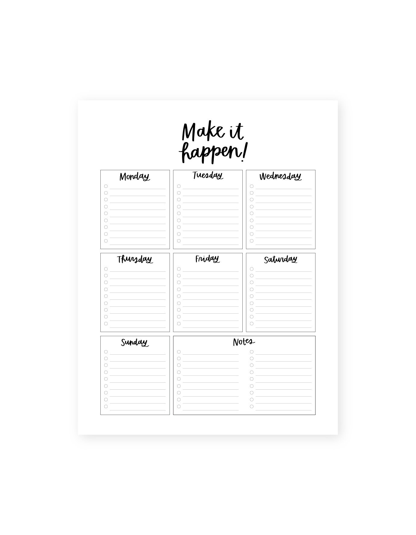 Make It Happen To-do List • Instant Download • To-do List • Download ...