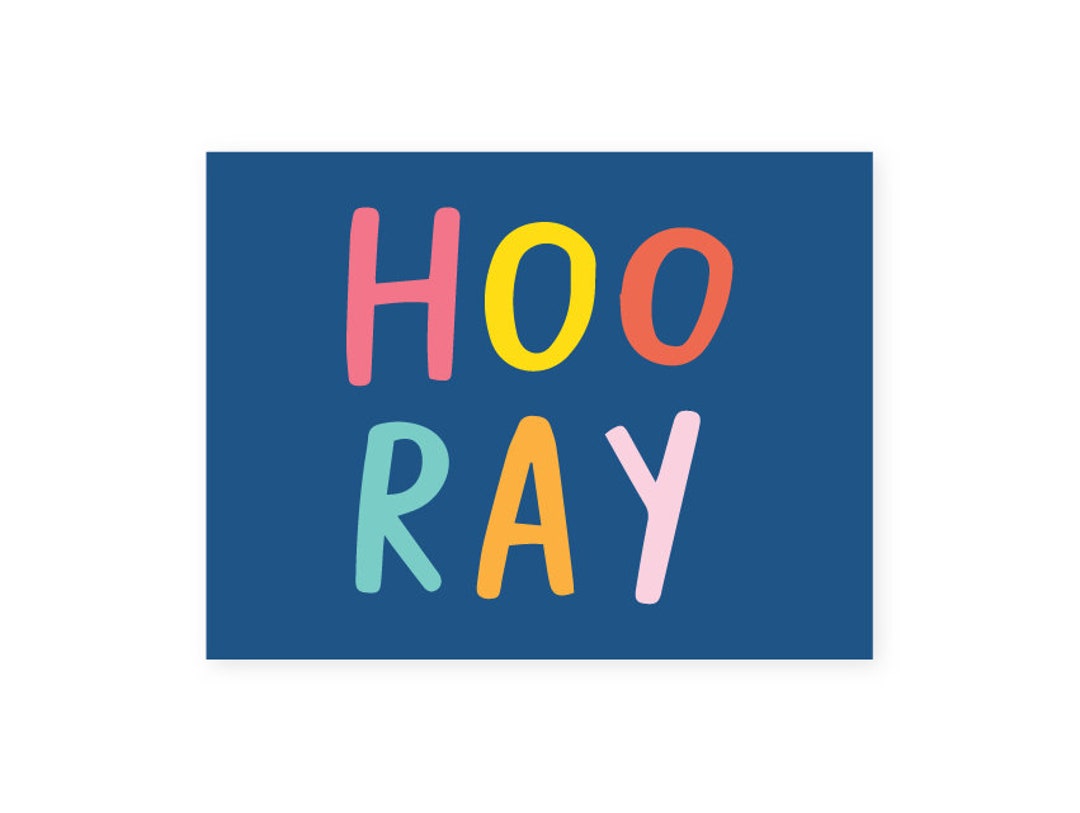 Hooray Postcard Instant Download Print 4 per Page Download Onceprint ...