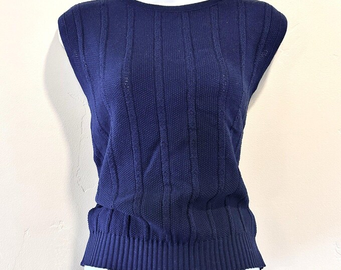 VTG Pendleton 100% Virgin Wool Cable Knit Vest Preppy M Blue Heritage ...