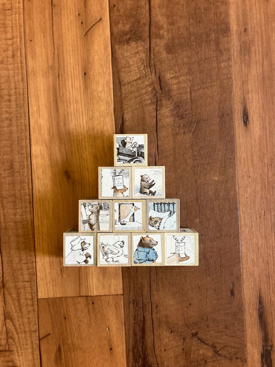 Little Bear Wooden Blocks, Nursery Blocks - Etsy