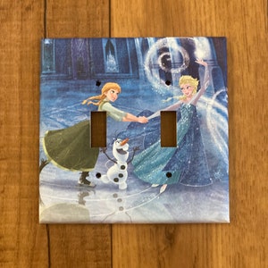 Frozen Elsa, Anna, and Olaf Double Pronged Switchplate, FROZ5 - Etsy
