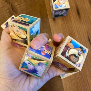 Alice in Wonderland Wooden Blocks, Nursery Blocks - Etsy