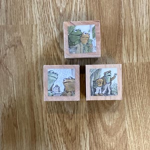 Set of 2inch Frog and Toad Wooden Blocks, Upcycled Books, Set of 3 - Etsy