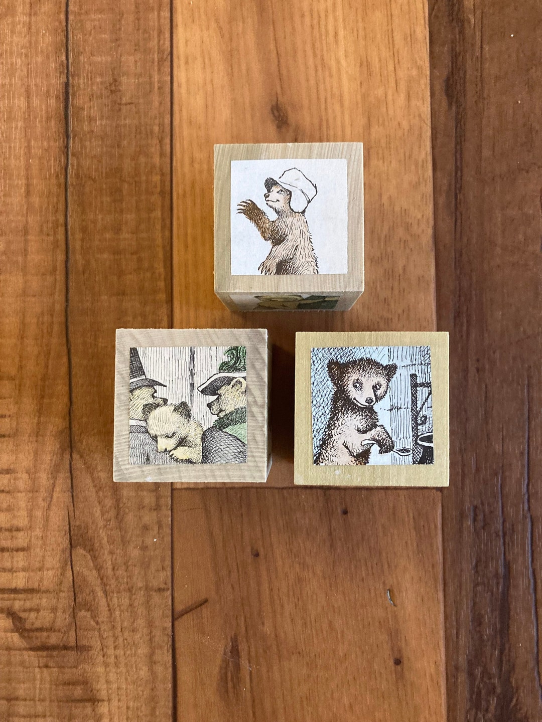 Little Bear Wooden Nursery Blocks, Large Blocks - Etsy