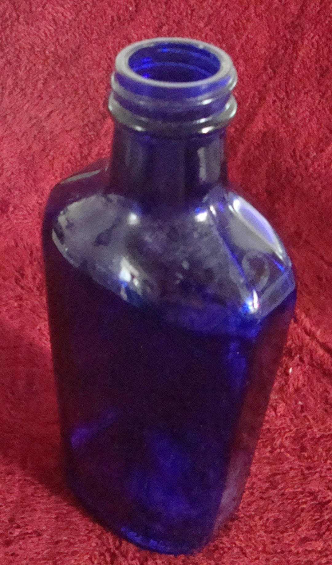 2 Vintage Cobalt Blue Glass Milk of Magnesia Apothecary Glass Medicine ...