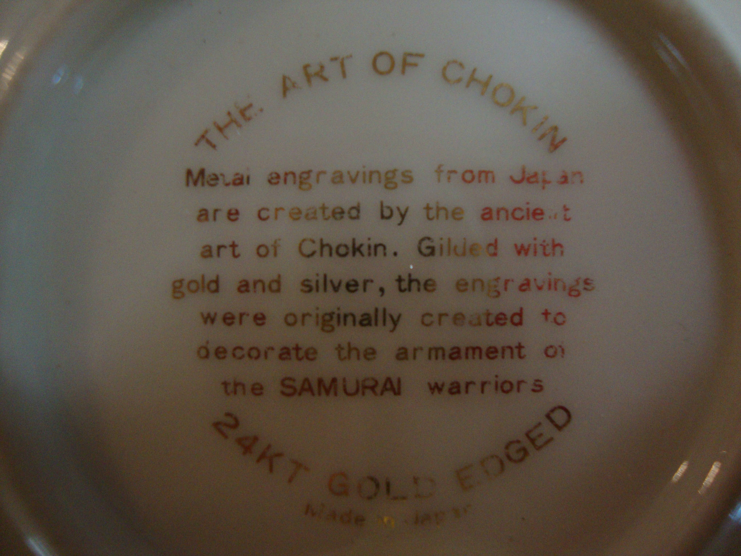 Chokin -the Art of Chokin 24k Gold Edged 4" Plate - Bird With Tree and ...
